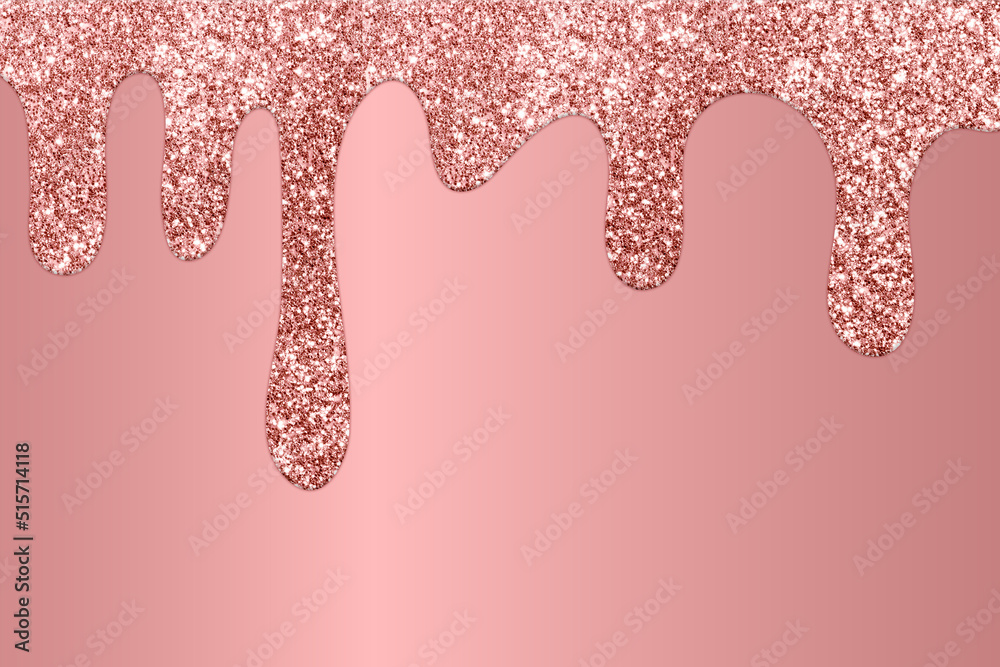 Rose Gold dripping glitter background, Dripping Glitter Background ...