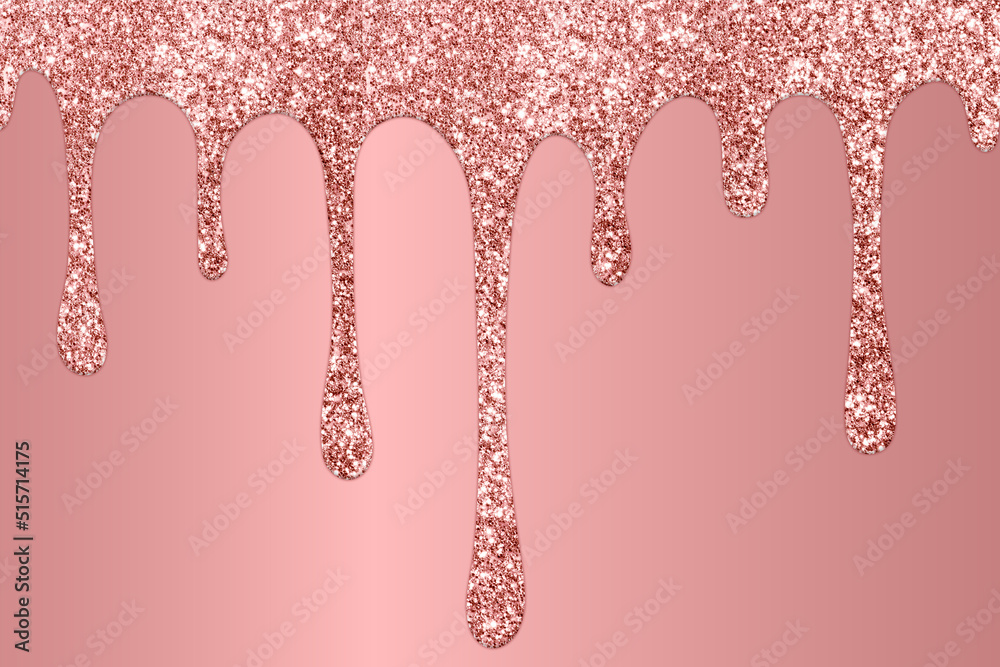 Rose Gold dripping glitter background, Dripping Glitter Background ...