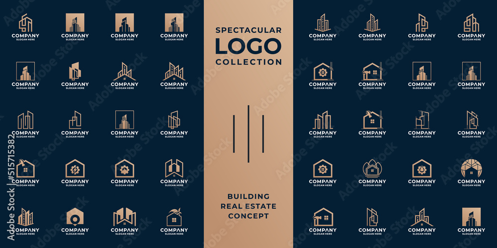 Vetor de set of building construction, architecture logo design do ...