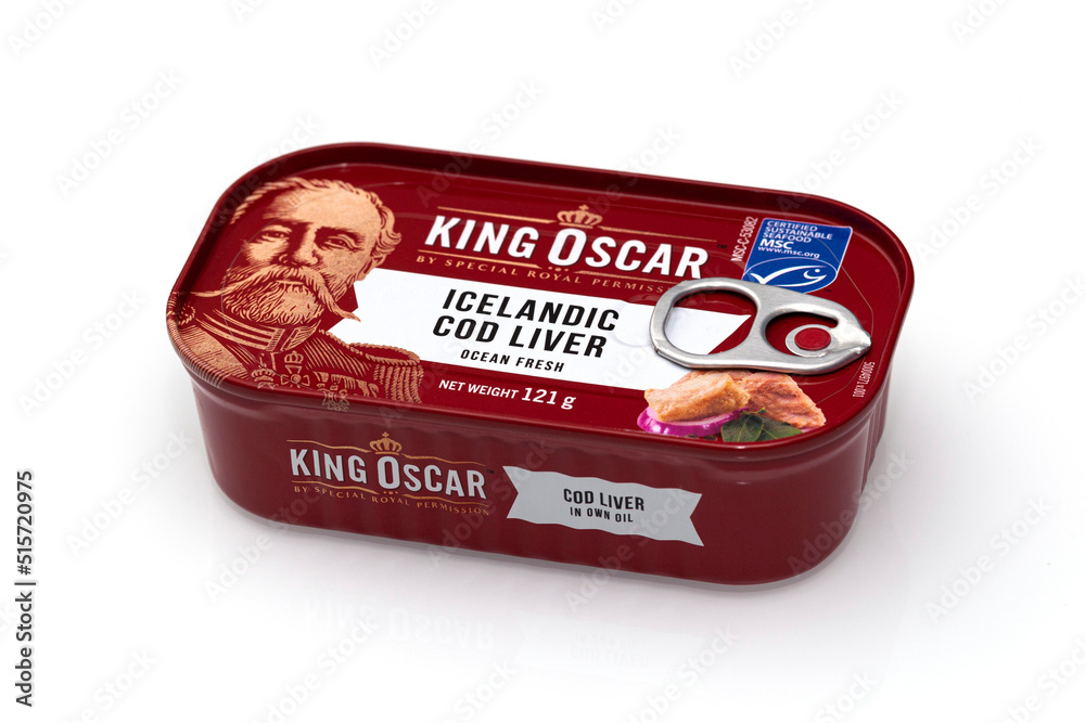 King Oscar Icelandic Natural cod liver in its own juice Stock Photo ...