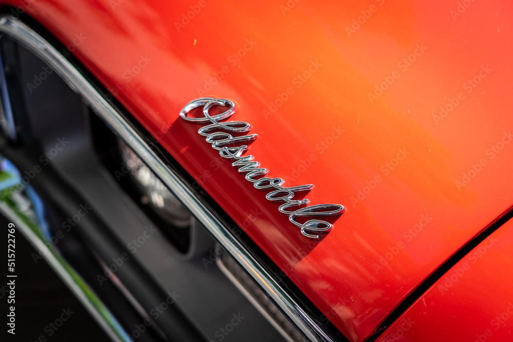 BERLIN - JUNE 18, 2022: Emblem of personal luxury car Oldsmobile ...