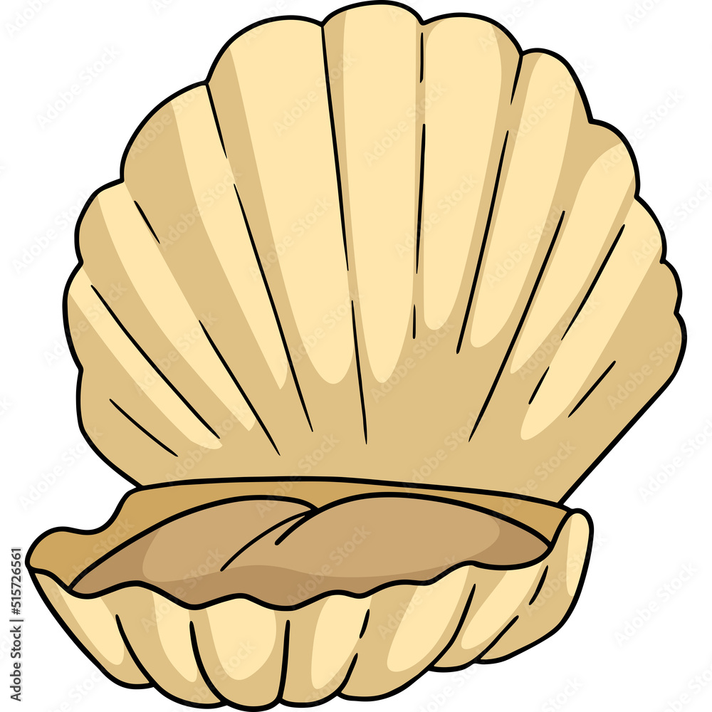 Clamp Shell Cartoon Colored Clipart Stock Vector | Adobe Stock