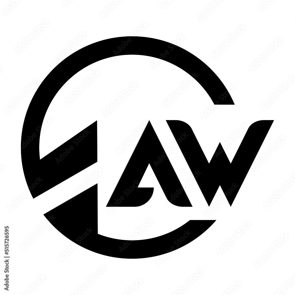 AW letter logo design on Black background. Initial Monogram Letter AW ...