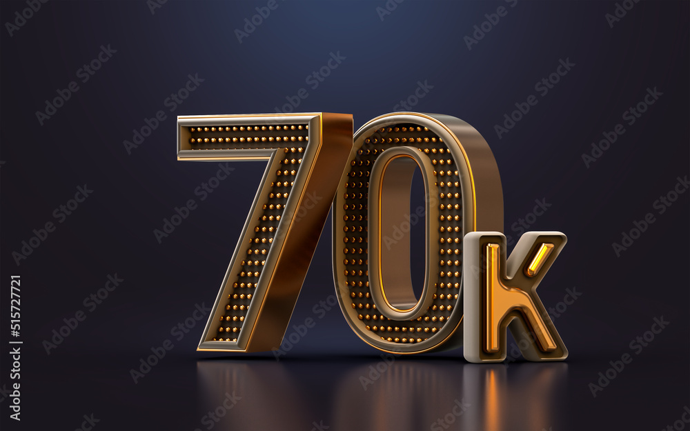 gold luxury Thank you for 70k followers online social banner happy ...
