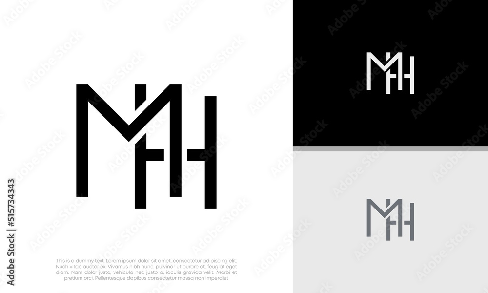 Initials MH logo design. Initial Letter Logo. Stock Vector | Adobe Stock