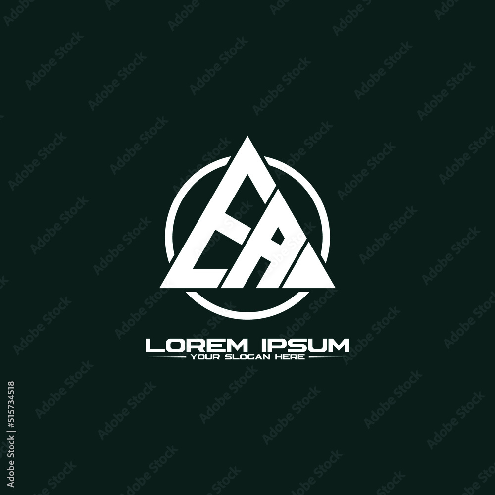 Letter EA triangle logo design vector Stock Vector | Adobe Stock