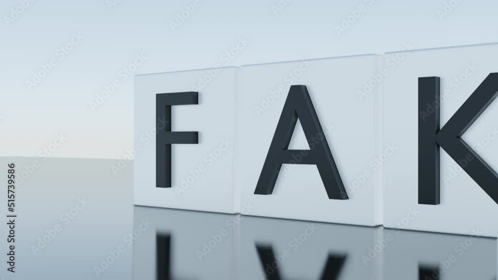 Fact fake blocks animation on light background Stock Video | Adobe Stock