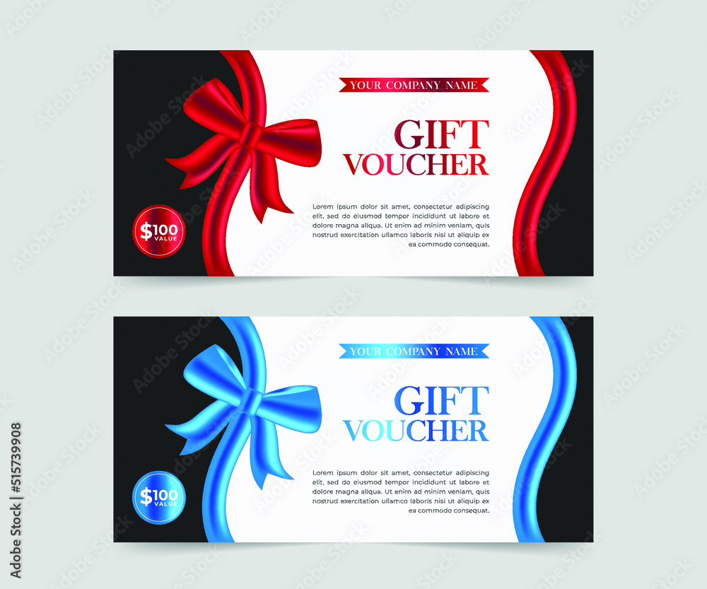 Realistic lovely gift voucher template. elegant template for gift ...