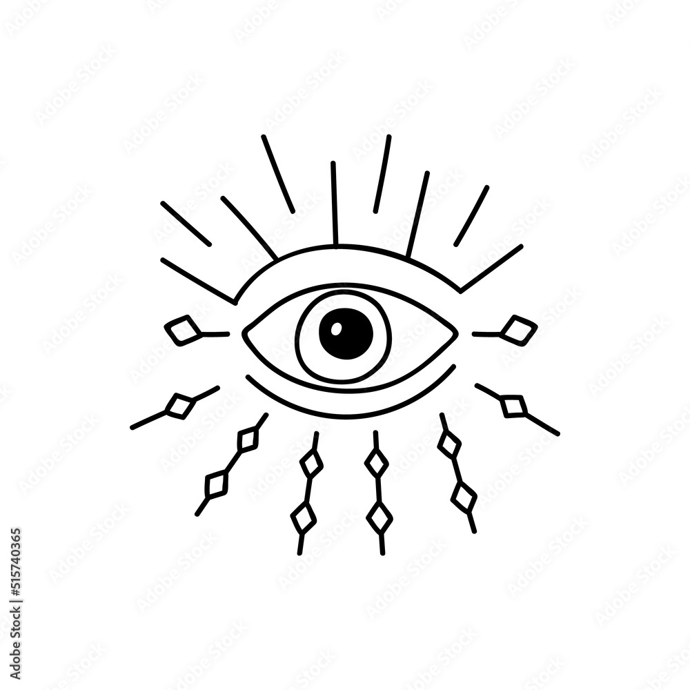 Beauty occult logo with eye. Vector illustration for icon, sticker ...