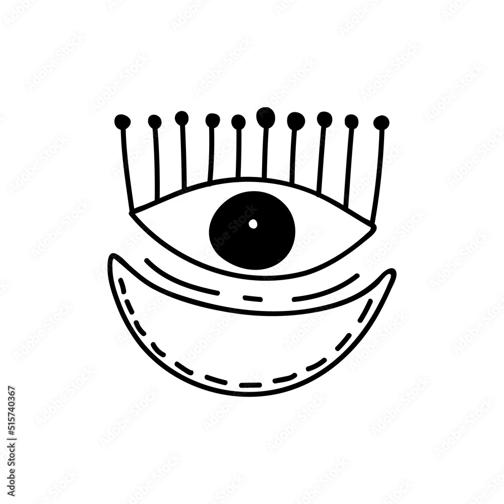 Beauty occult logo with eye and moon. Vector illustration for icon ...
