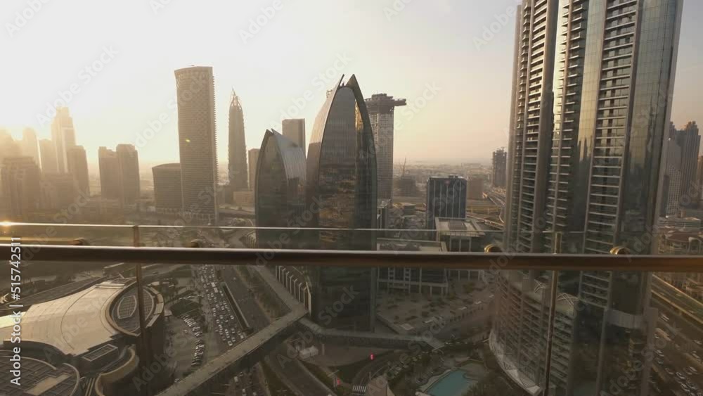Dubai city, United Arab Emirates. View from a high-rise building at ...