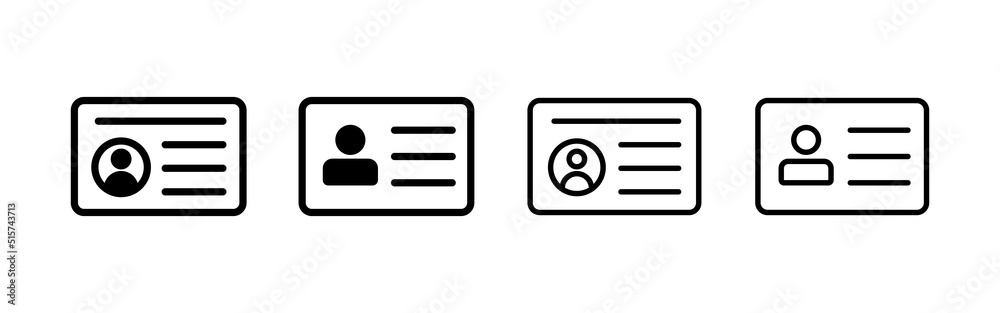 License icon vector. ID card icon. driver license, staff identification ...