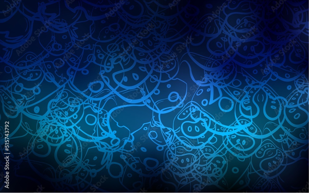 Dark BLUE vector cover with cuisine gourmet. Fast Food on blurred ...