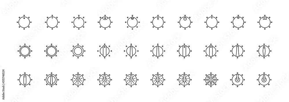 Set of Vector Icons on Theme Adjustment, Mode Selection, Control ...