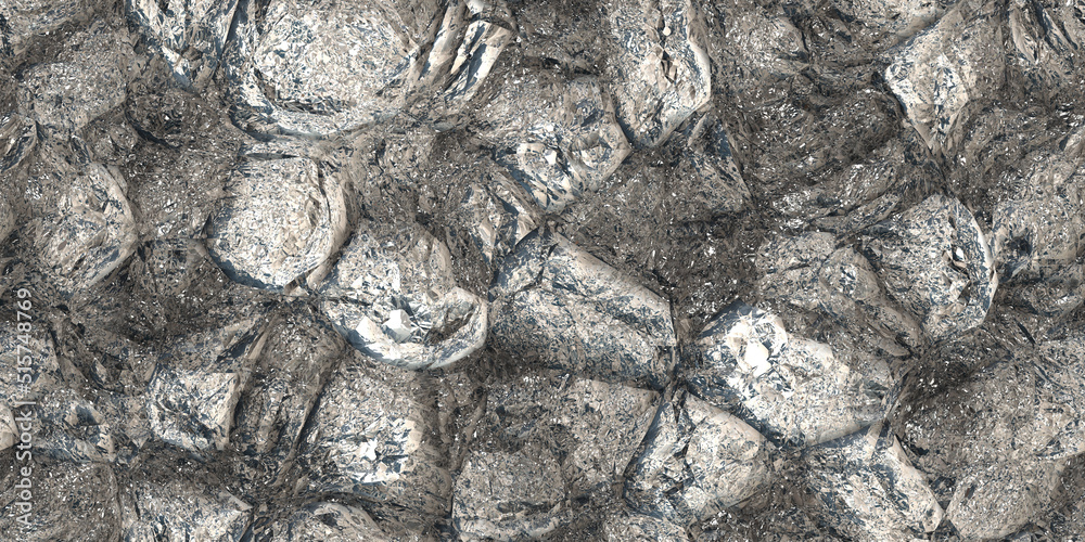 Seamless luxurious rough raw silver rock ore background texture ...