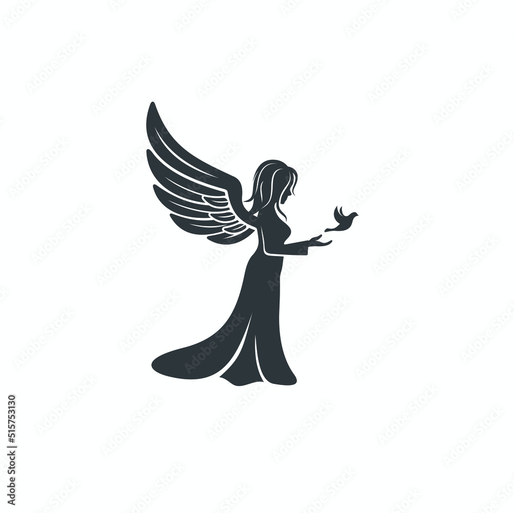 illustration of angel, angel icon, vector art. Stock Vector | Adobe Stock