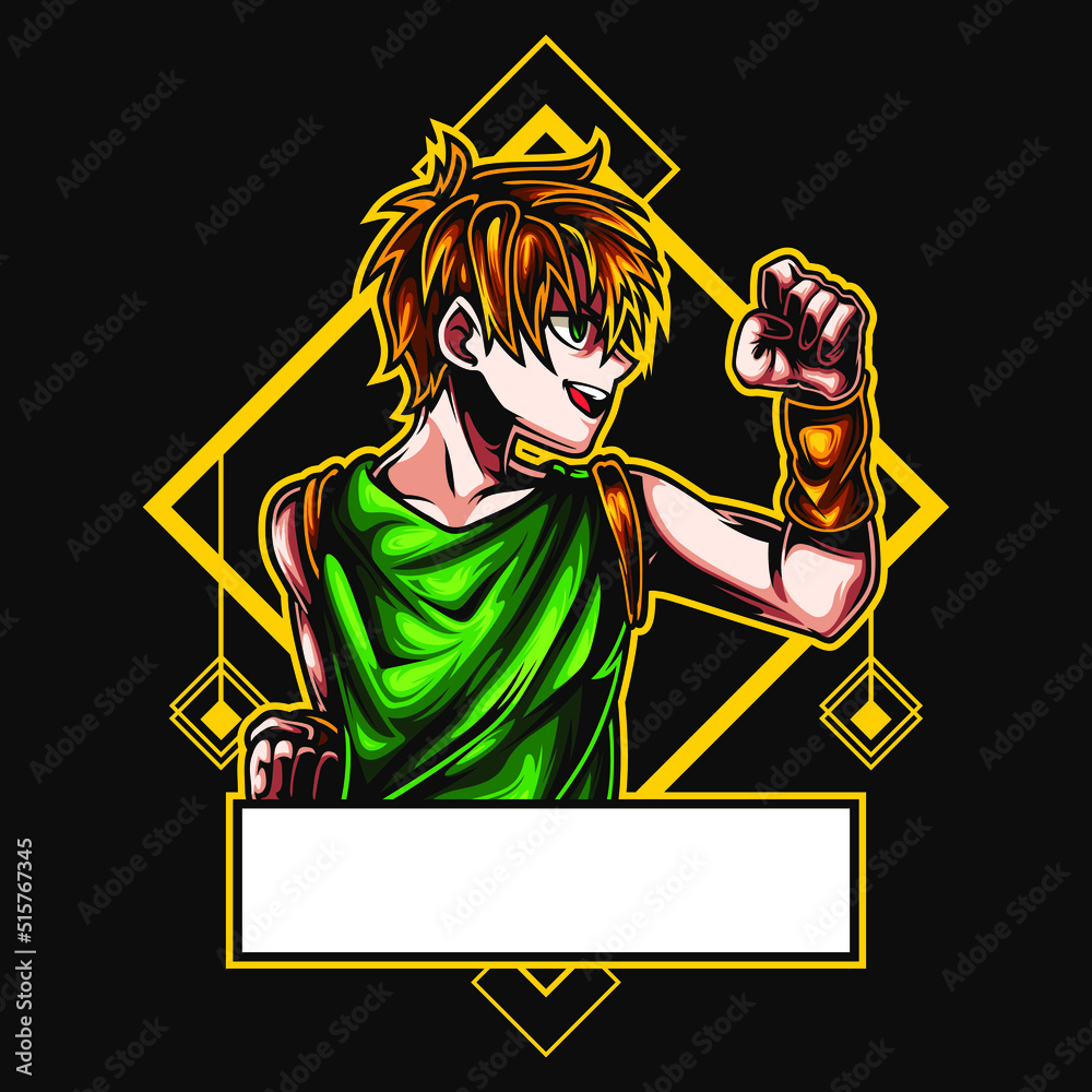 logo esport character angry expression with punch fighting. logo vector ...