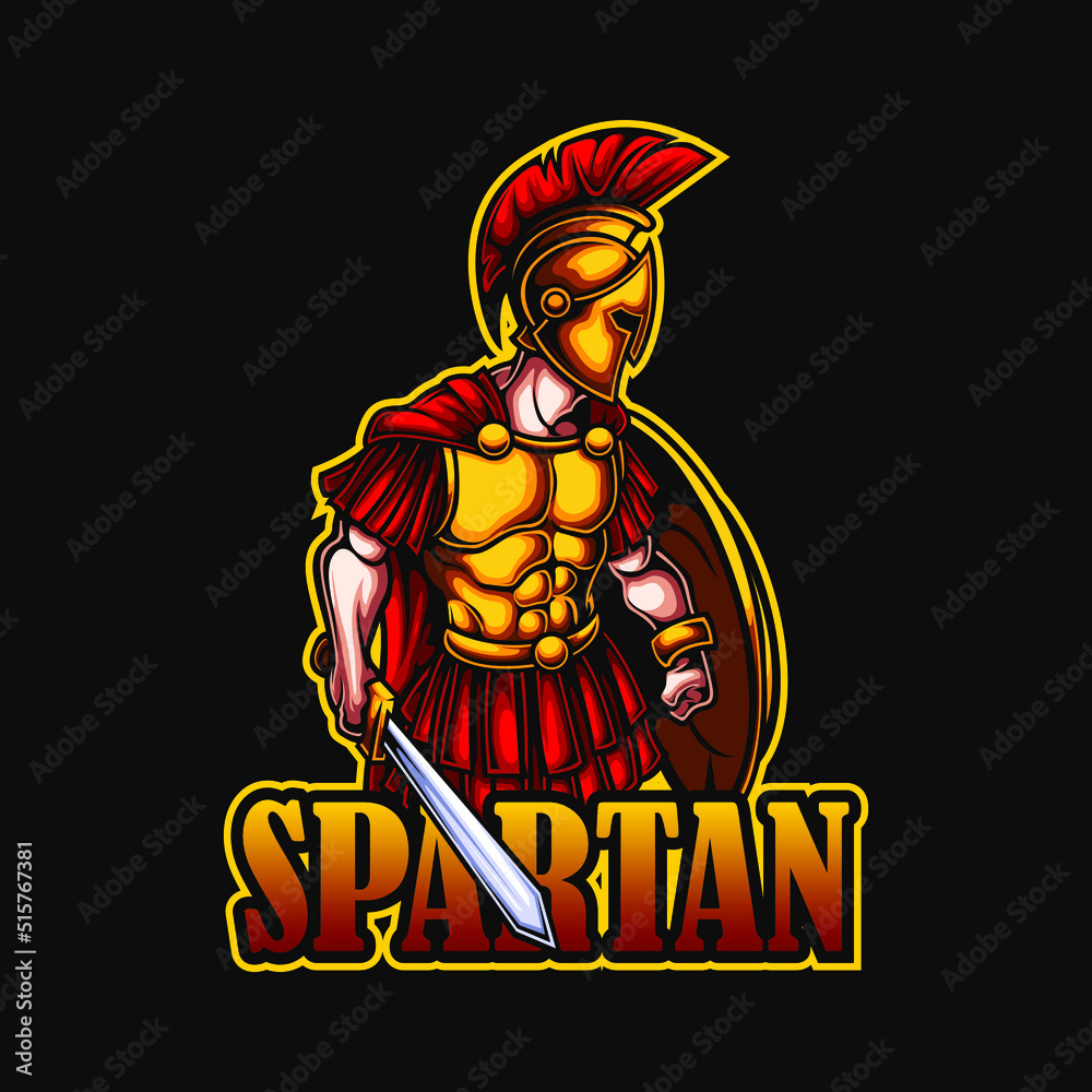 logo esport character spartan with sword and shield. logo vector ...