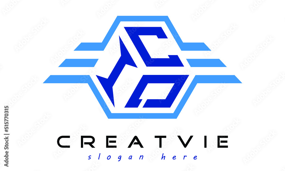 ICD three letter geometrical wings logo design vector template ...