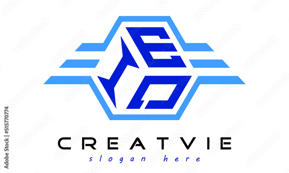 IED three letter geometrical wings logo design vector template ...
