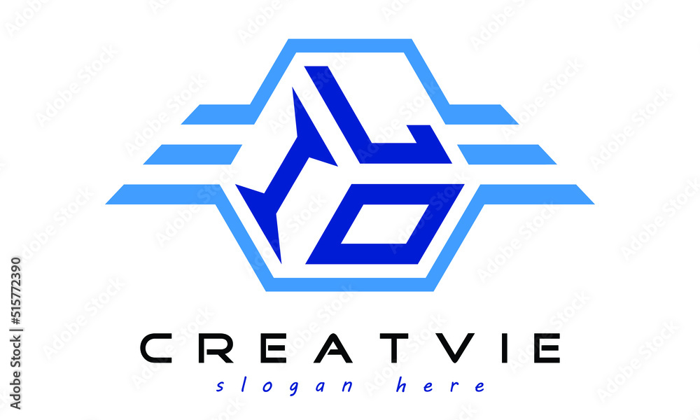 ILO three letter geometrical wings logo design vector template ...