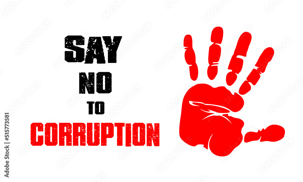 Say no to corruption concept banner. Anti corruption vector. Stock Vector | Adobe Stock