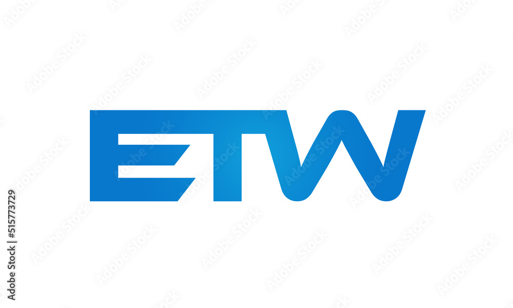 Connected ETW Letters logo Design Linked Chain logo Concept Stock Vector | Adobe Stock