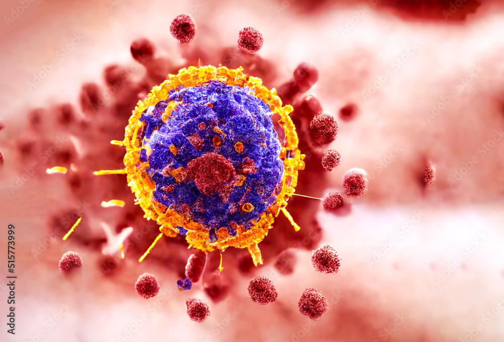 SARS-COV-2 attacking cell, covid-19 infected cell, virus infecting ...