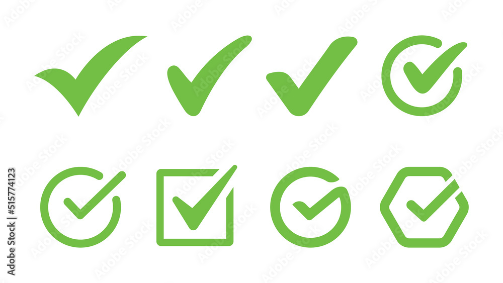 Check mark icon collection tick icons checklist marks different shape ...