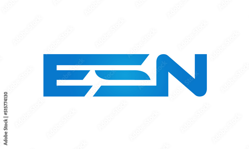 Connected ESN Letters logo Design Linked Chain logo Concept Stock ...