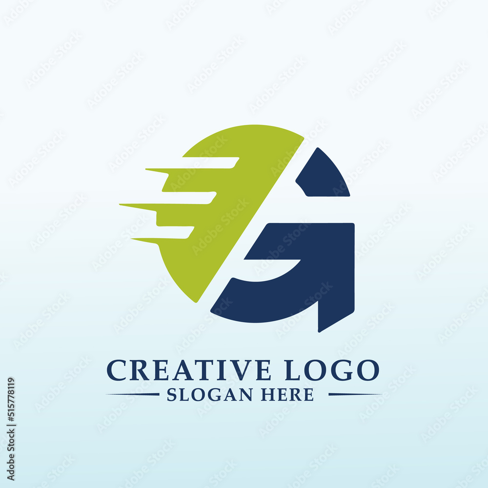 logo ideas for a financial software development company letter G Stock ...