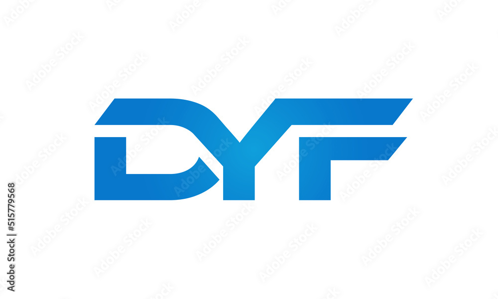 Connected DYF Letters logo Design Linked Chain logo Concept Stock ...