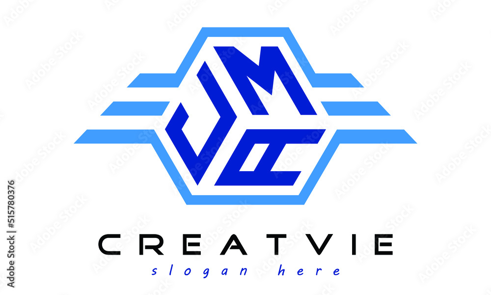 JMA three letter geometrical wings logo design vector template ...