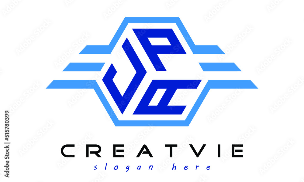 JPA three letter geometrical wings logo design vector template ...