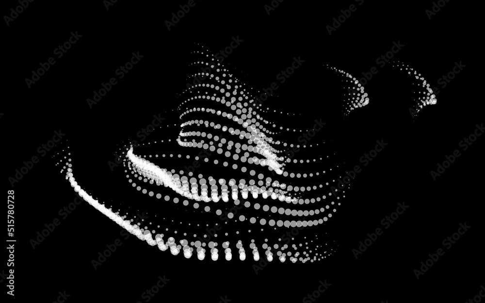 3d dynamic node of big data dots science. Wave infinity sinusoid line ...