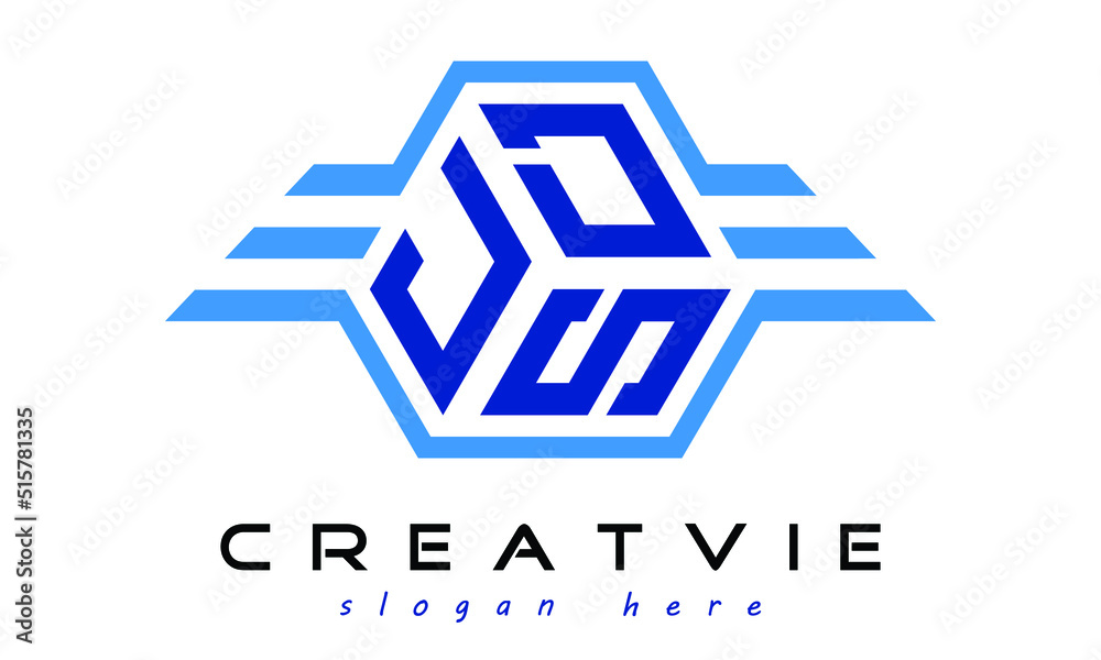 JDS three letter geometrical wings logo design vector template ...
