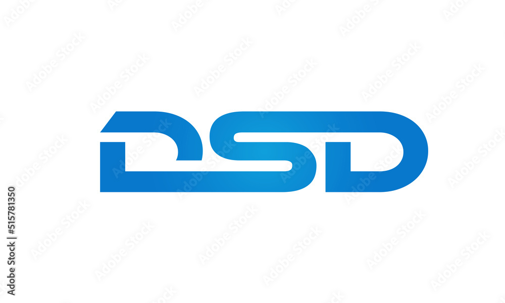 Connected DSD Letters logo Design Linked Chain logo Concept Stock ...