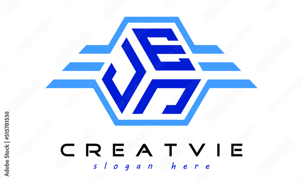 JEJ three letter geometrical wings logo design vector template ...