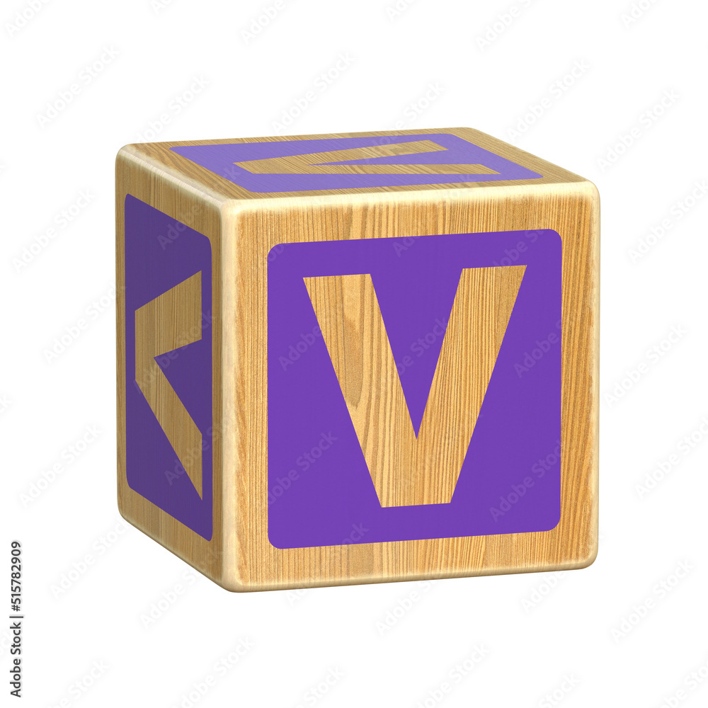 Letter V, Wooden Blocks font for Toddlers, Wood Alphabet Blocks, ABC ...