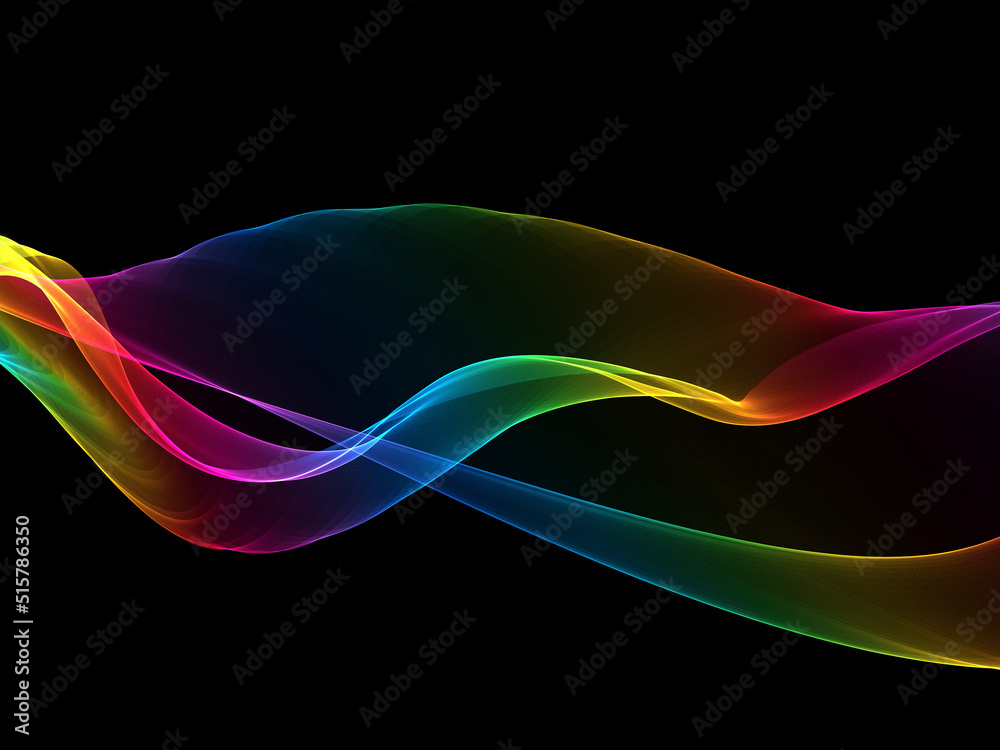 Rainbow coloured waves abstract background Stock Illustration | Adobe Stock