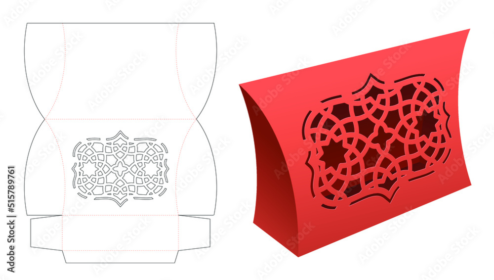 stenciled box die cut and 3D mockup Stock Vector | Adobe Stock