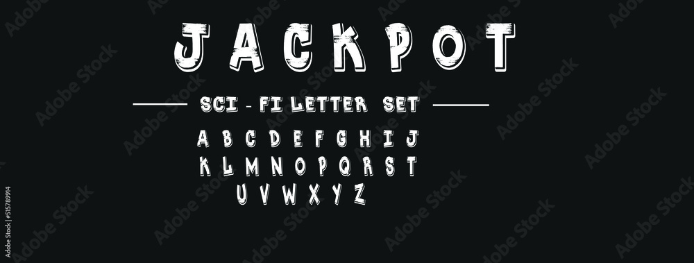 JACKPOT, font letter set. Luxury vector typeface for company. Modern ...