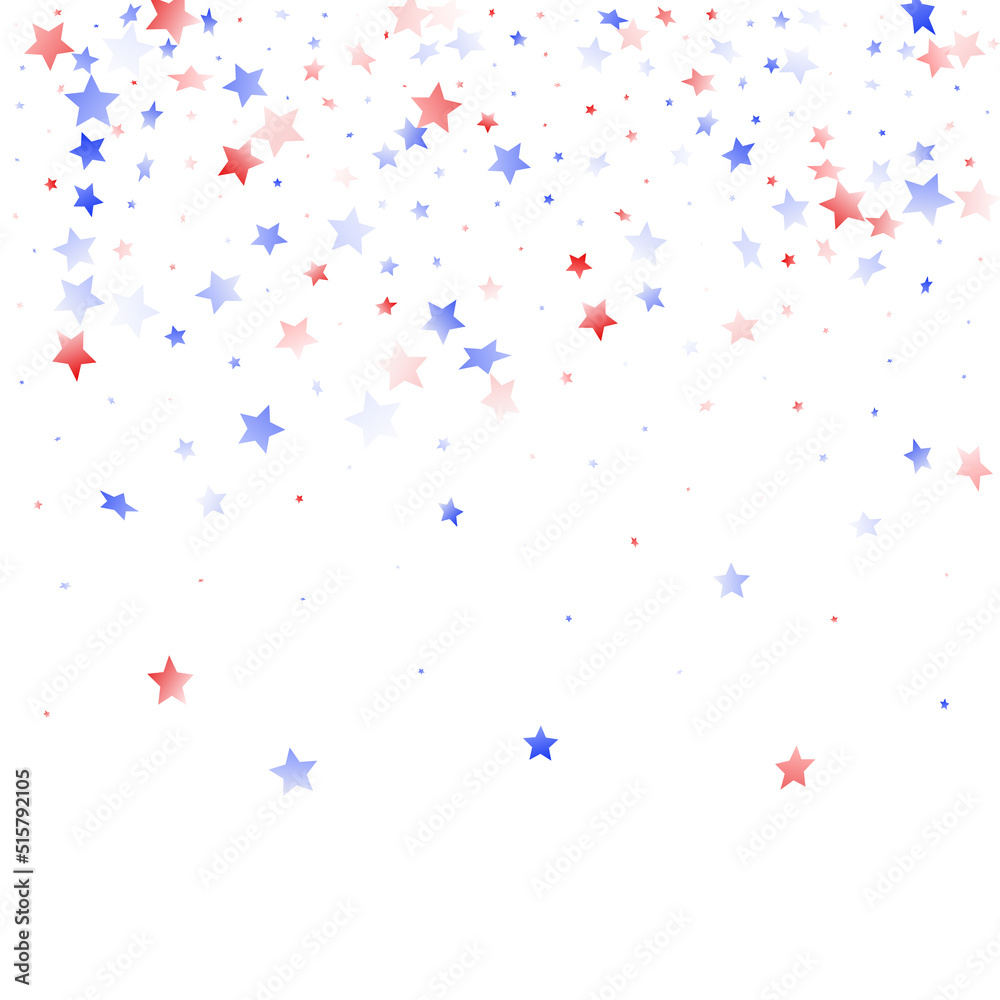 Flying red blue white star sparkles on white vector american patriotic ...