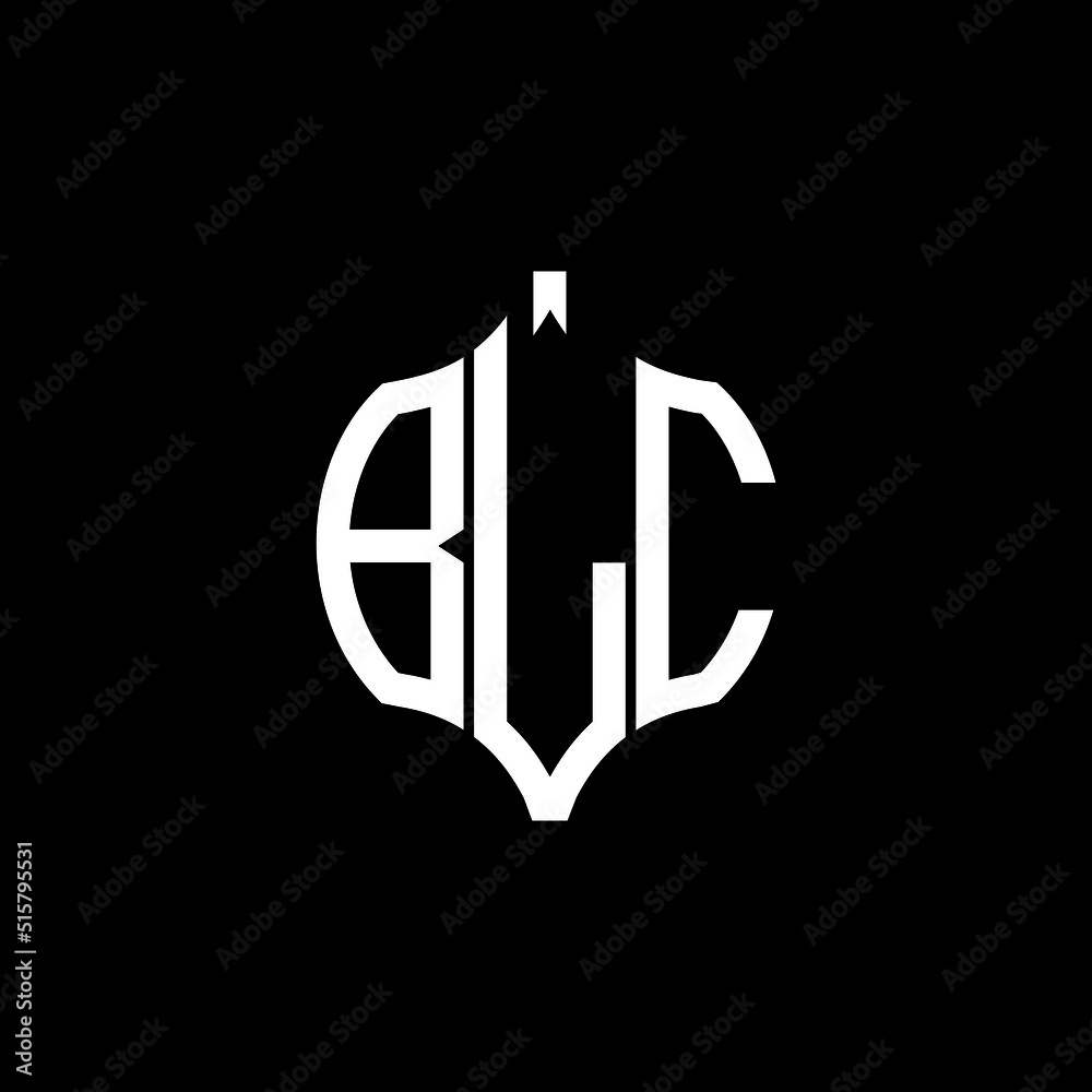 BLC letter logo. BLC best black background vector image. BLC Monogram ...