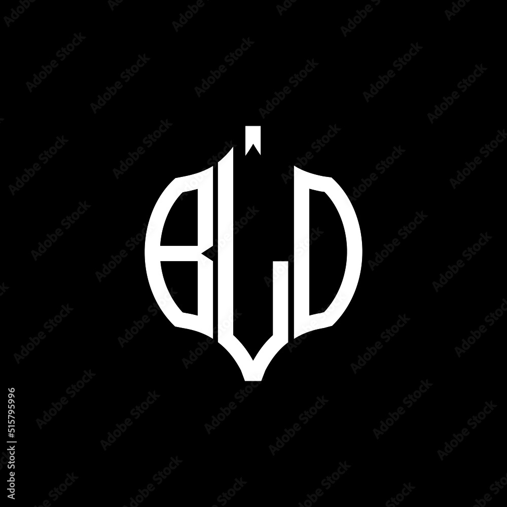 BLO letter logo. BLO best black background vector image. BLO Monogram ...