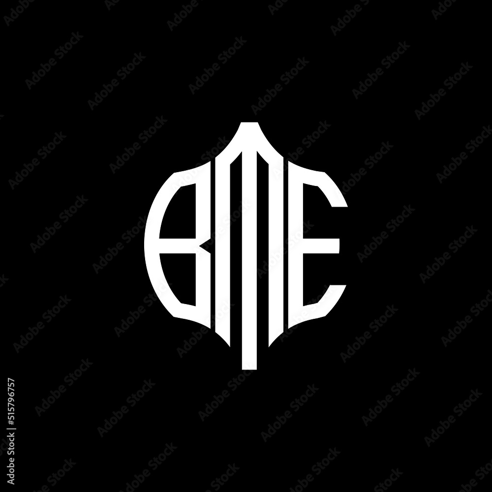 BME letter logo. BME best black background vector image. BME Monogram ...