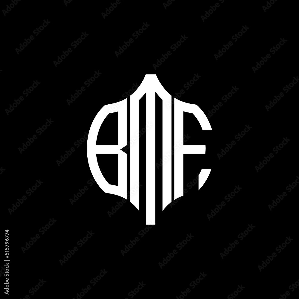 BMF letter logo. BMF best black background vector image. BMF Monogram ...