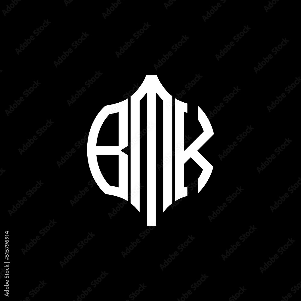 BMK letter logo. BMK best black background vector image. BMK Monogram ...
