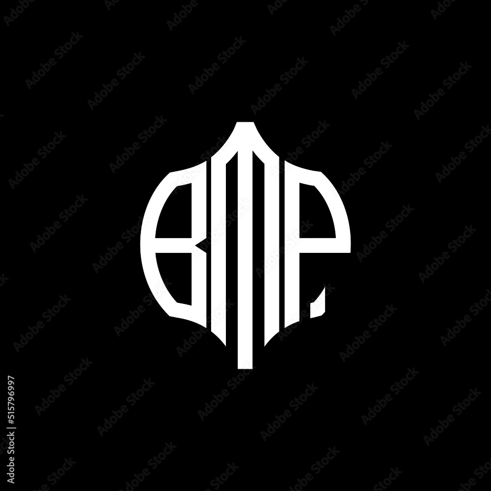 BMP letter logo. BMP best black background vector image. BMP Monogram ...