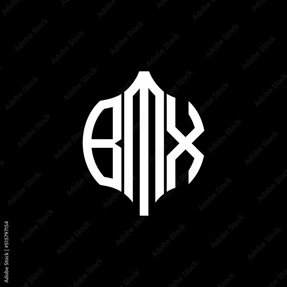BMX letter logo. BMX best black background vector image. BMX Monogram ...
